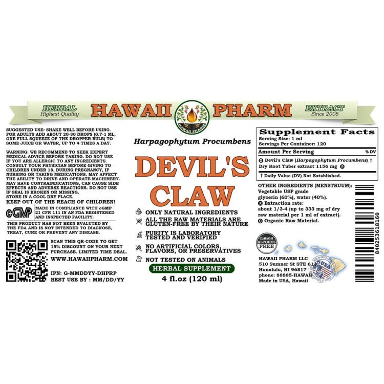 Devil's Claw Extract (Harpagophytum Procumbens) - Joint Pain Relief ...