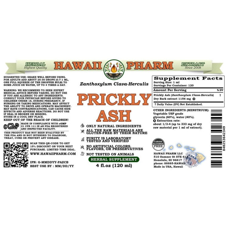 Prickly Ash Extract (Zanthoxylum Clava-herculis) - Circulation Support ...